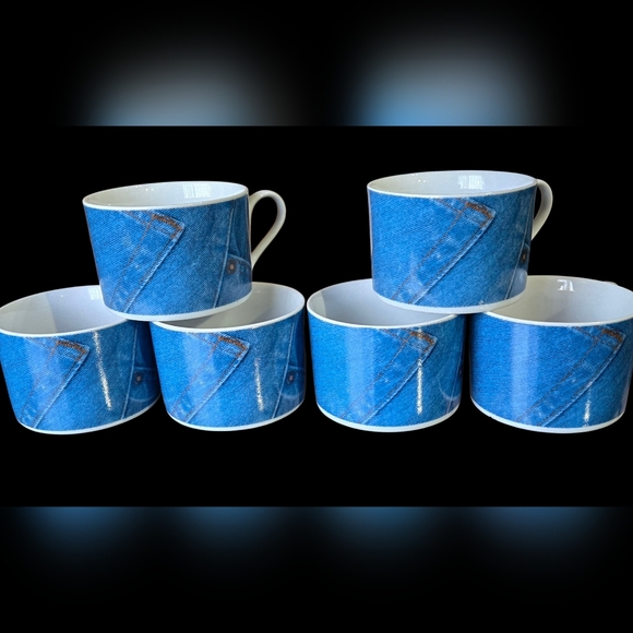 Invitations | Dining | Vtg Denim Look Coffee Mugs Cups Circa 996 By ...